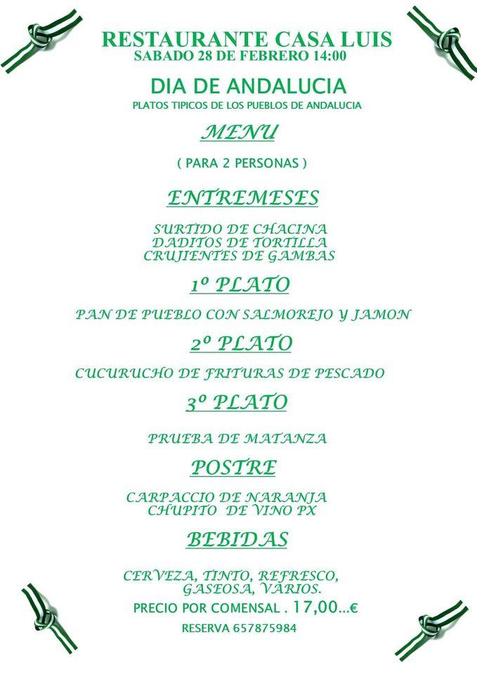 Menu at RESTAURANTE CASA LUIS, Burguillos