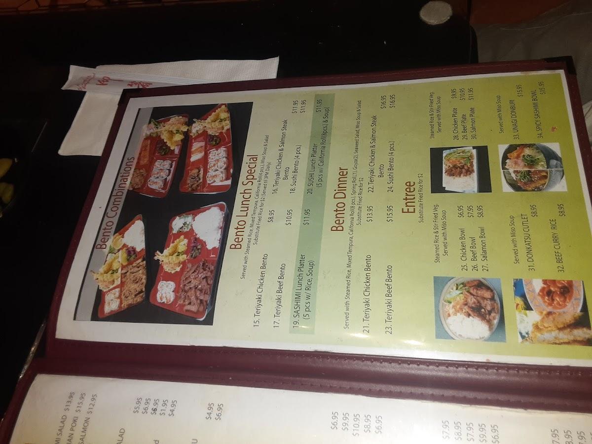 Menu at Bento Express restaurant, Bakersfield