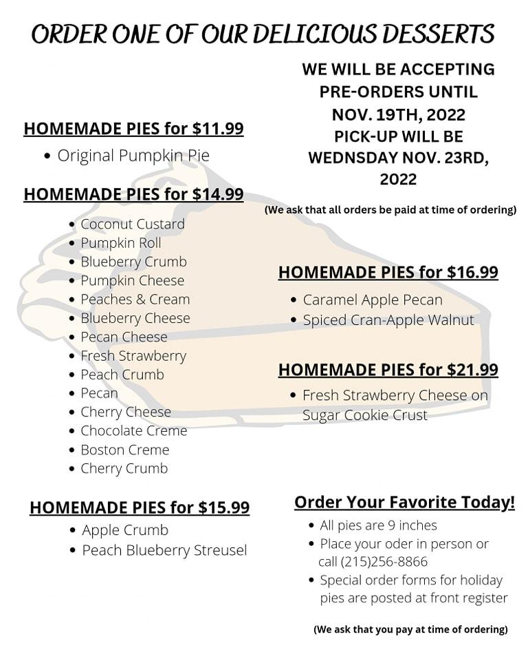 Menu at Energy Station restaurant, Harleysville