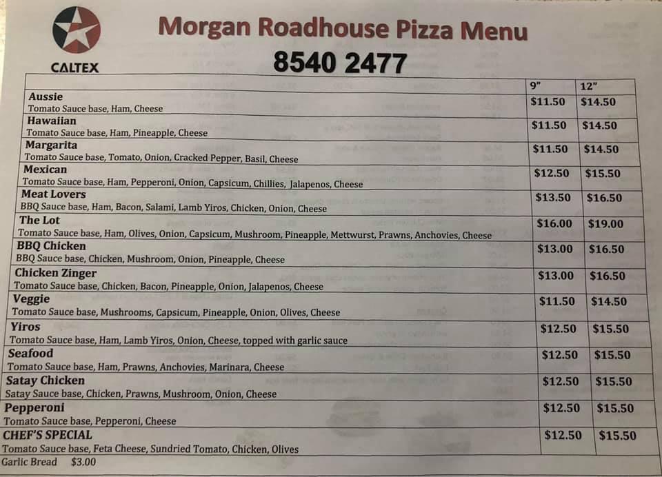 Menu at Morgan Roadhouse fast food, Morgan