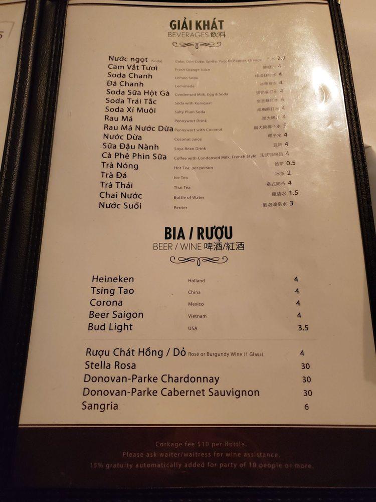 Menu at Thien An Bo 7 Mon restaurant, Rosemead