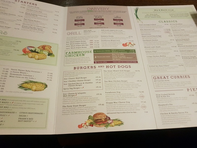Menu at Valley Farm - Farmhouse Inns pub & bar, Gateshead