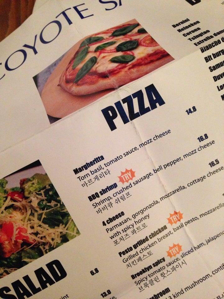Menu at Coyote Saloon pub & bar, Seoul, 229-55 연남동