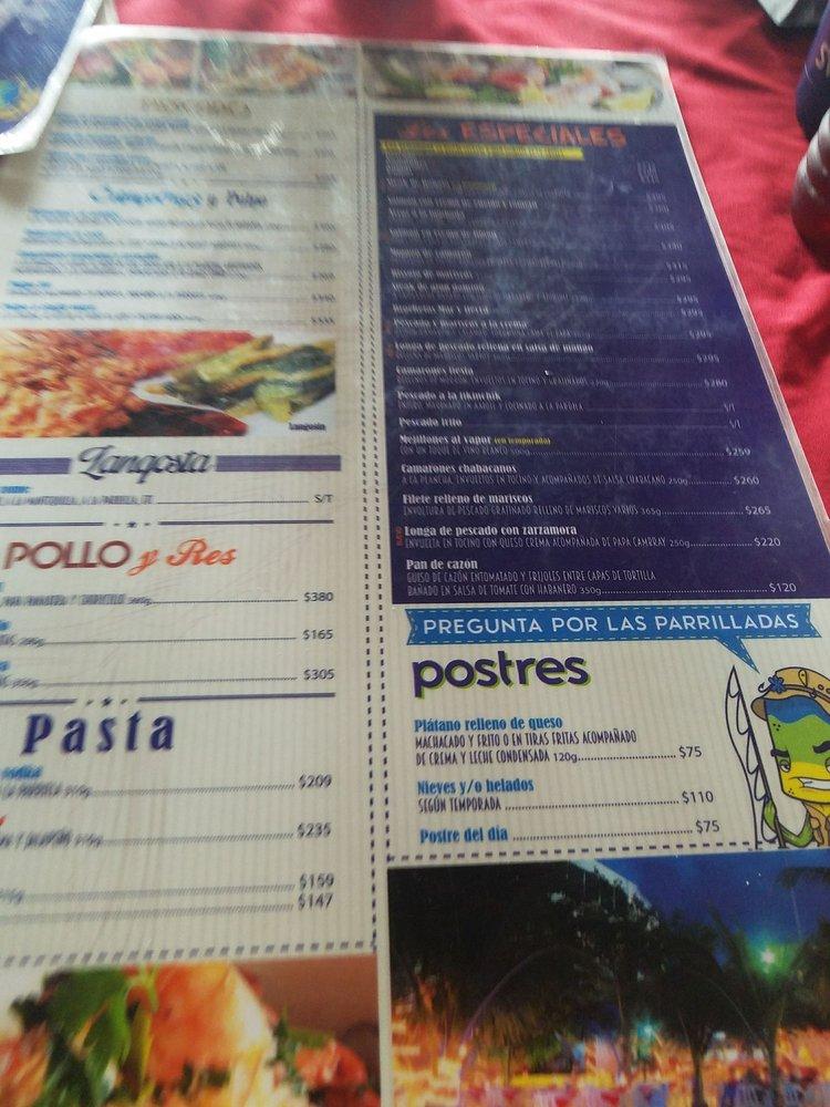 Menu at El Fish Fritanga restaurant, Cancún, Blvd. Kukulcan
