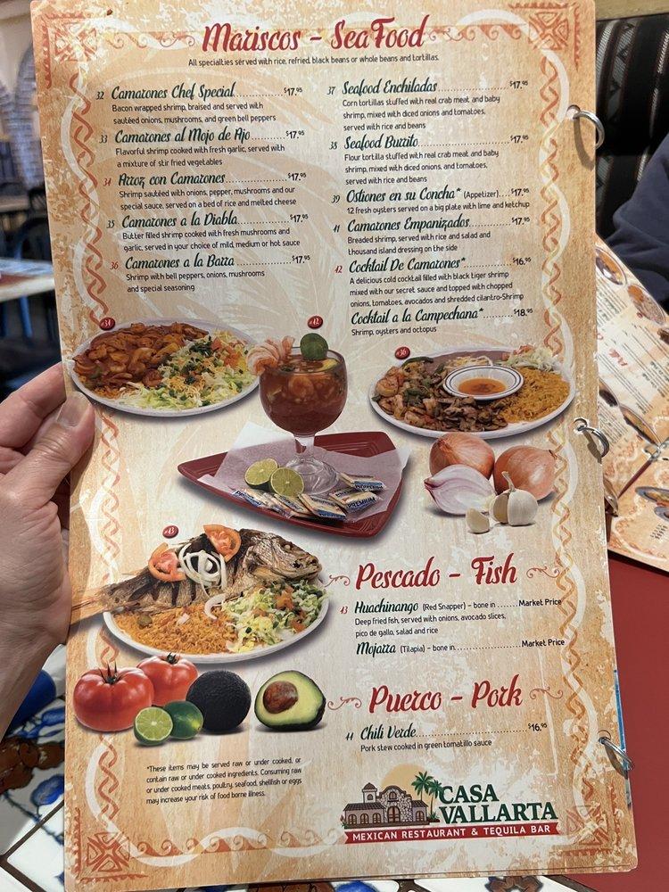 Menu at Casa Vallarta pub & bar, Aurora