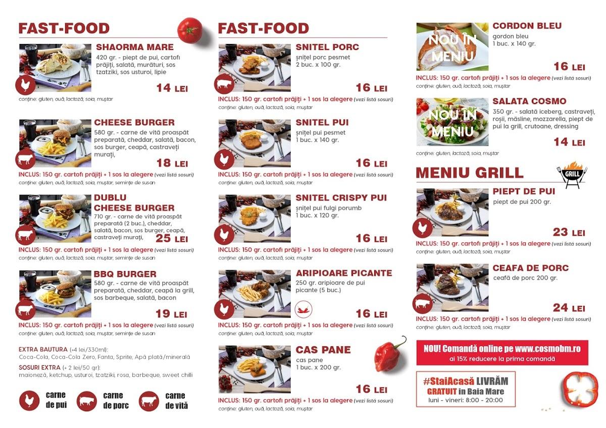 Menu at Cosmo Food Baia Mare, Baia Mare