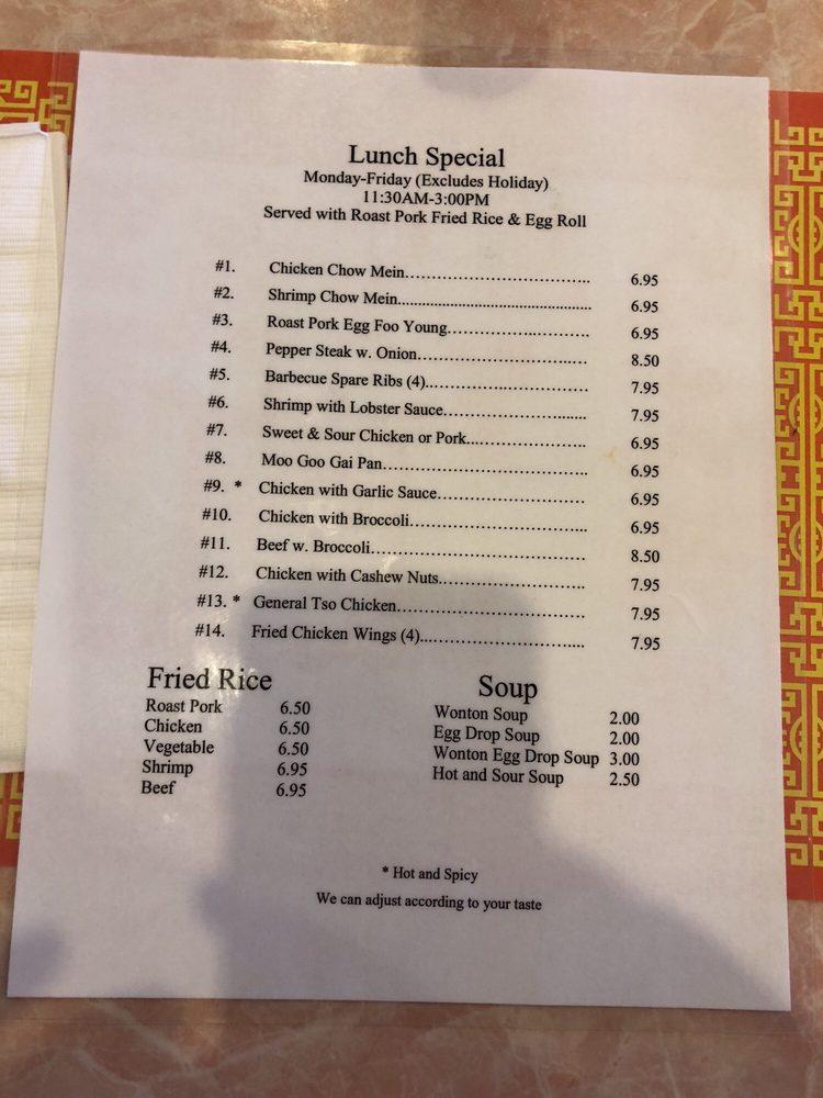 Menu at DJ Chinese Garden restaurant, Fort Myers