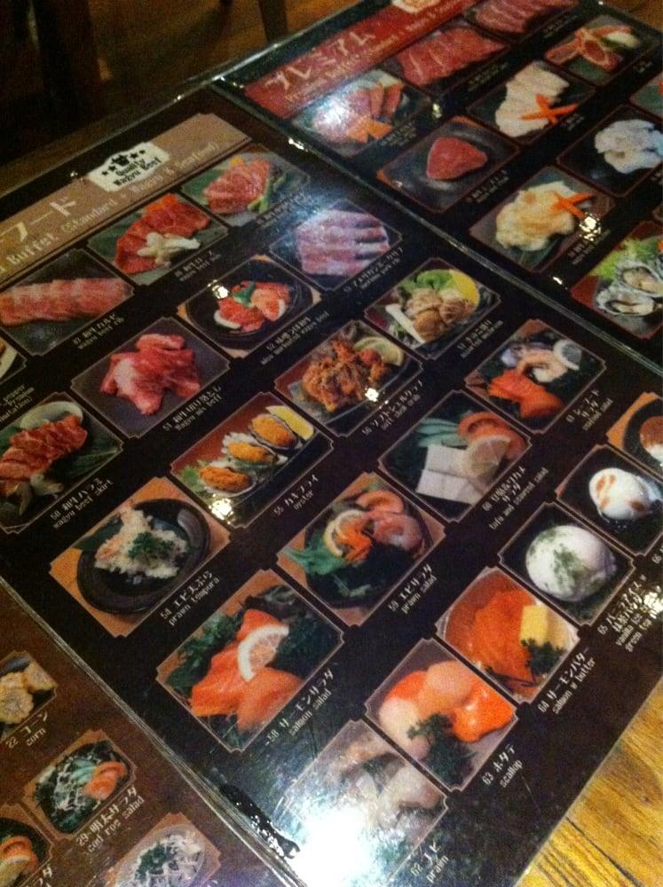 Menu at Nikuzo Japanese BBQ, Bondi Junction