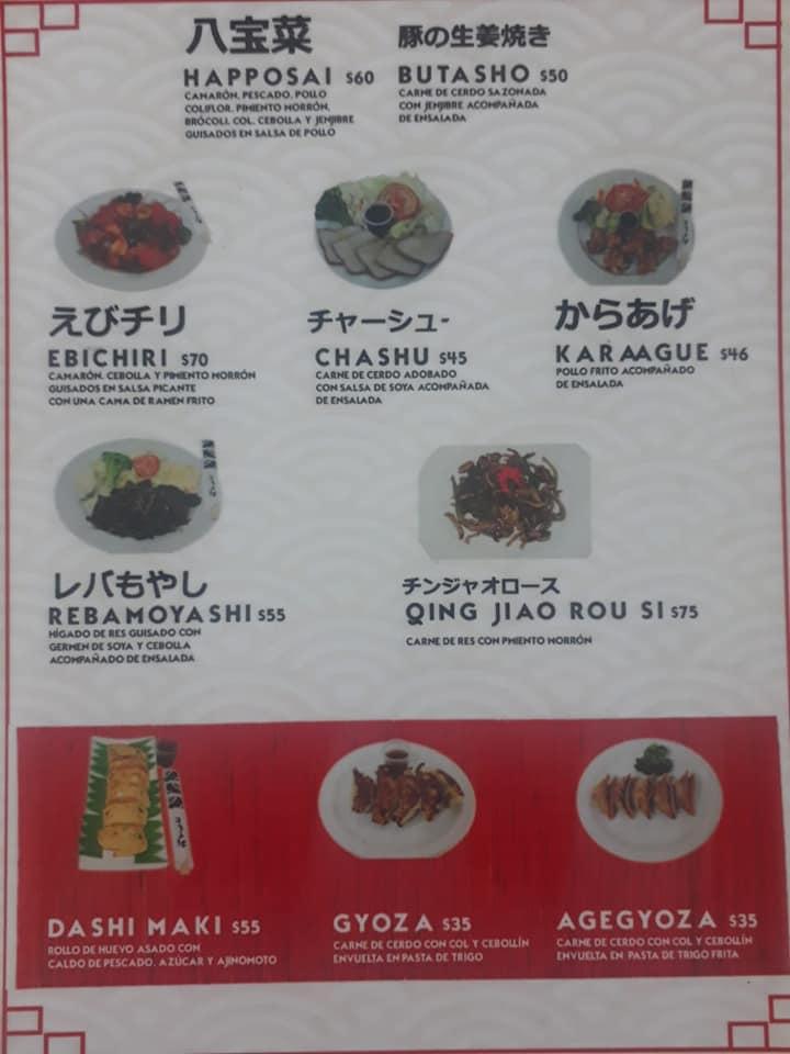 Carta de Restaurante Tsuru, Santiago de Querétaro