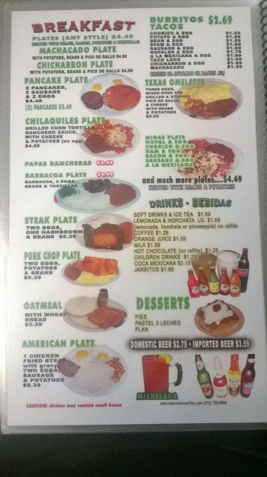Menu at Taqueria Chapala restaurant, Beeville, N Saint Marys Street