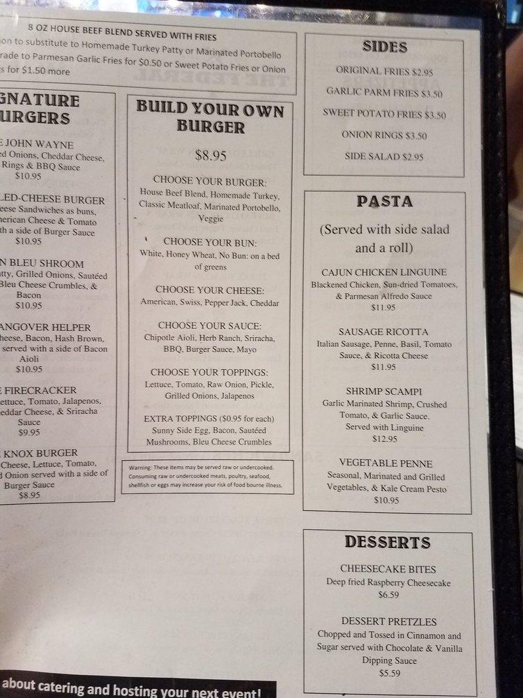Menu at The Federal restaurant, Youngstown