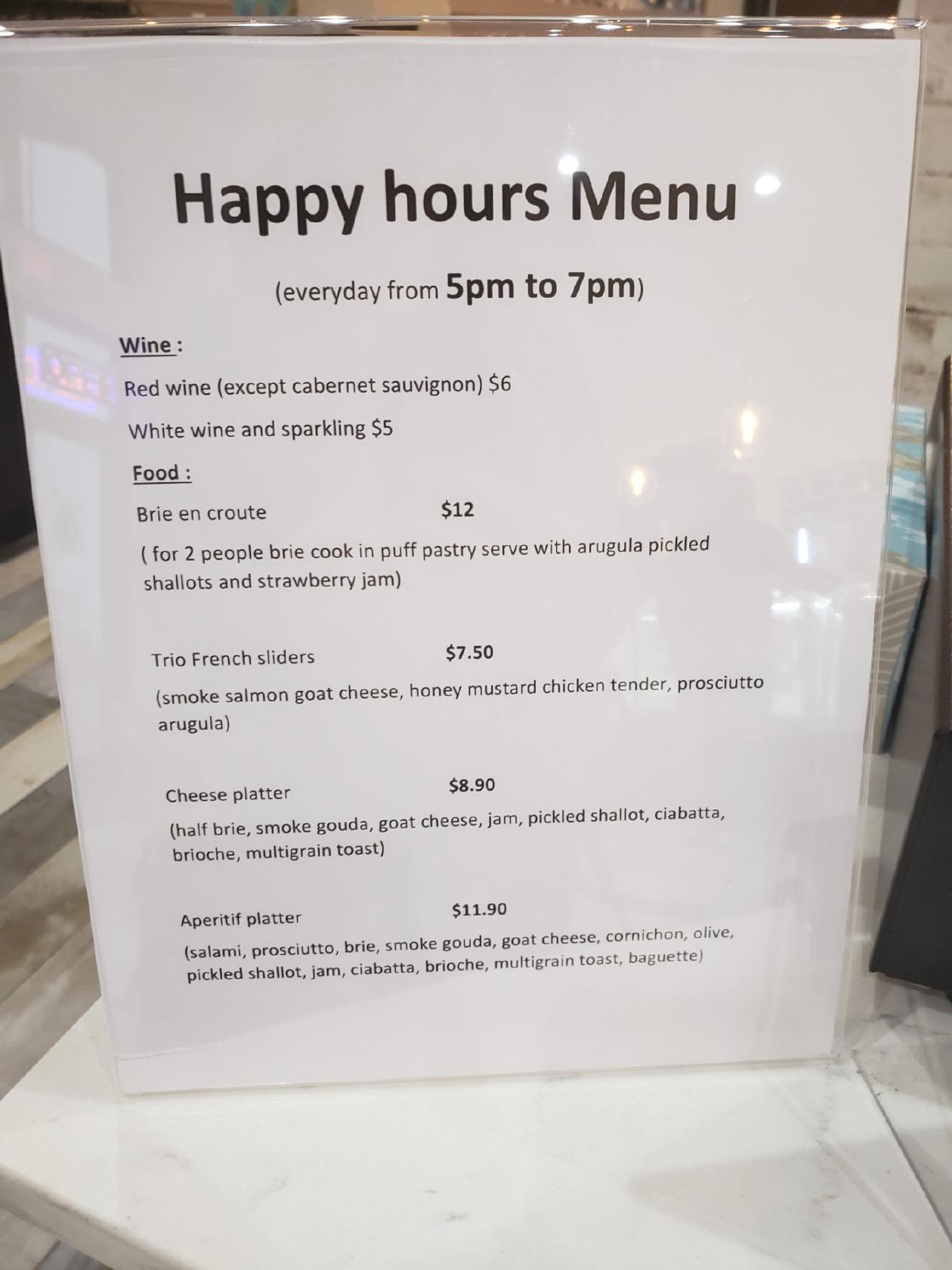 Menu at The French Café - Hamlin restaurant, Winter Garden, New ...
