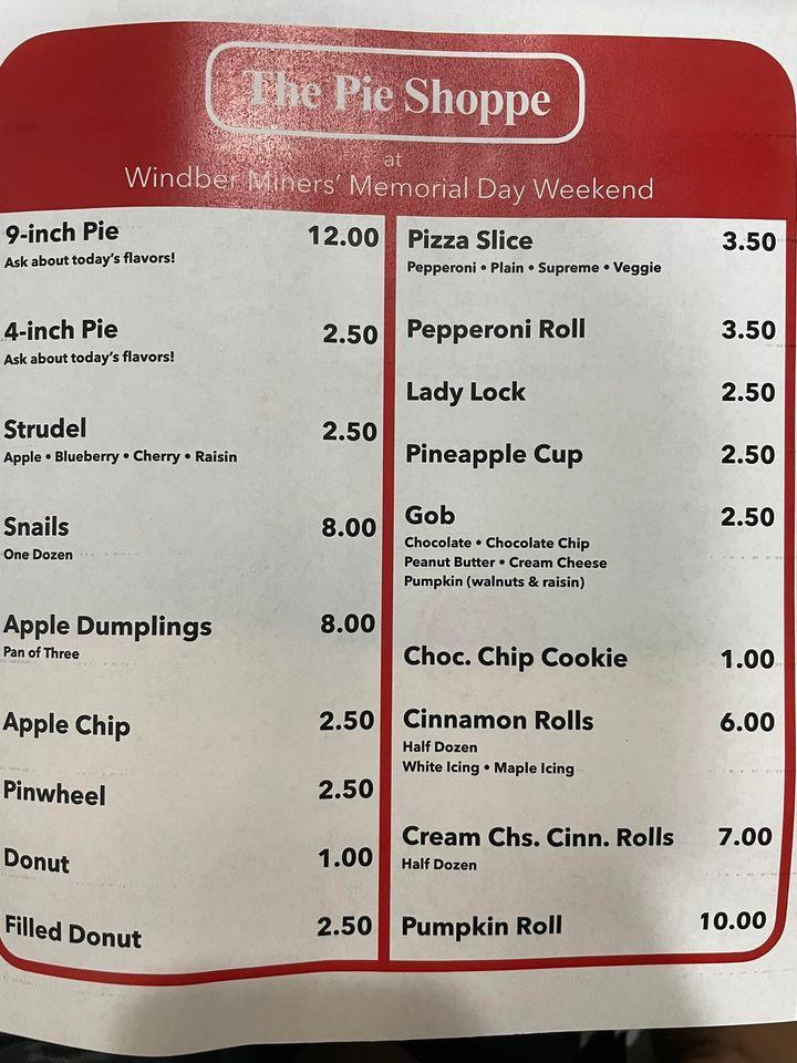 Menu at The Pie Shoppe desserts, Laughlintown, US-30