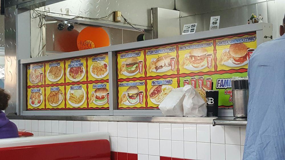 Menu at Alex Burgers restaurant, Los Angeles, E Olympic Blvd