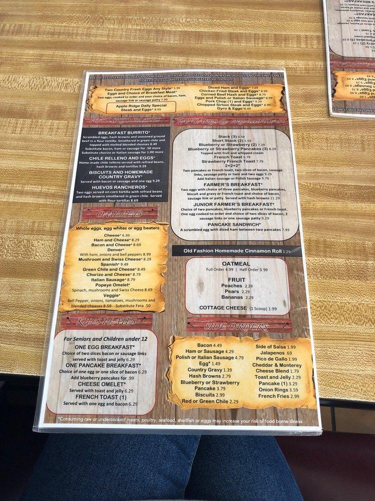 Menu at Appleridge Cafe, Wheat Ridge