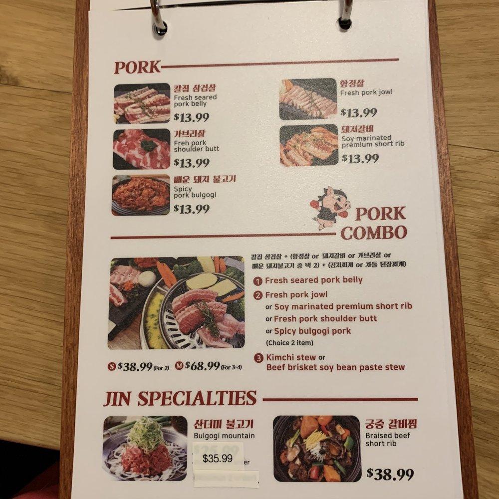Menu at Jin BBQ, Mesa