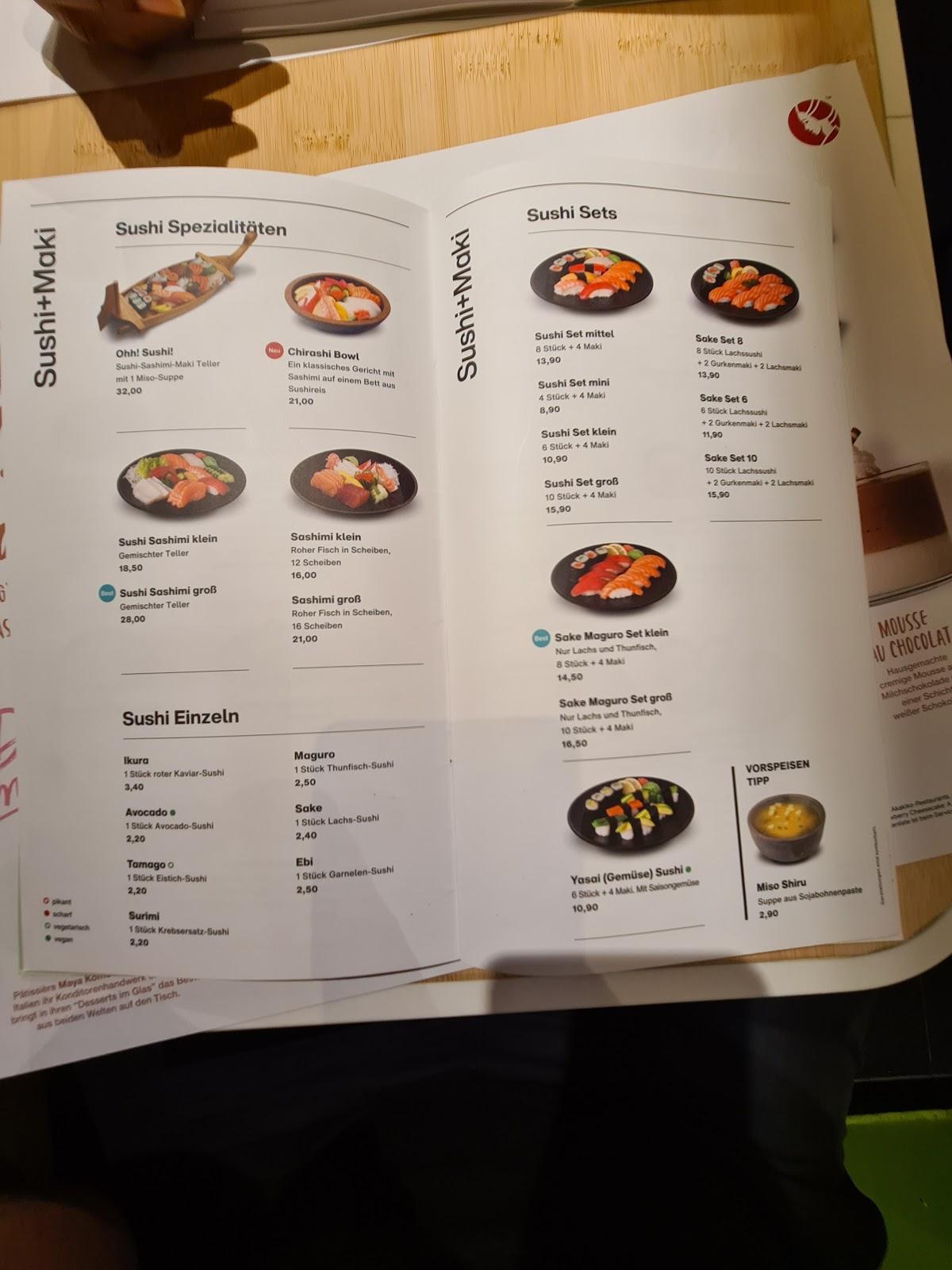 Speisekarte von Akakiko restaurant, Vösendorf, Multiplex-Center SCS ...