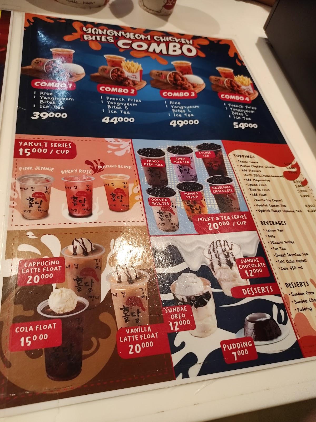 Menu at Holdak Crispy Chicken Tangerang City Mall restaurant, Tangerang