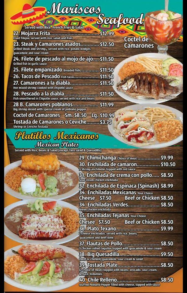 Menu at Los Tapatios restaurant, DeSoto, S Interstate 35 East Service Rd