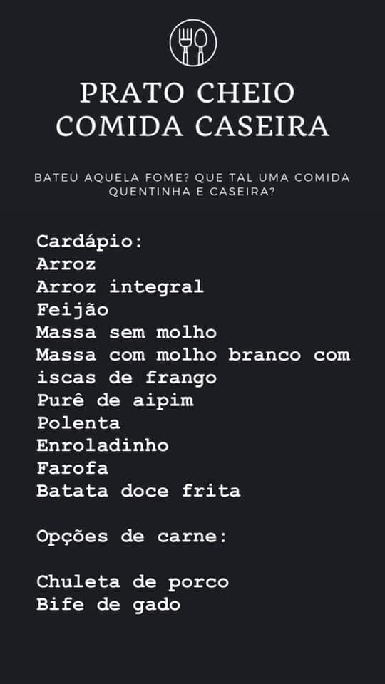 Menu em Prato Cheio restaurante, Novo Hamburgo