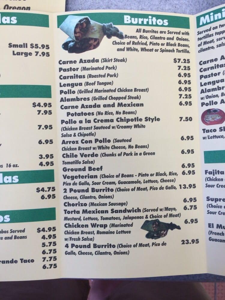 Menu at Si Casa Xpress restaurant, Grants Pass, 502 Union Ave