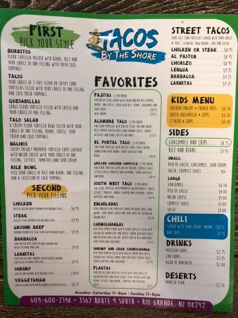 Menu at Taco Time restaurant, Erma, -3193 Route 9 S