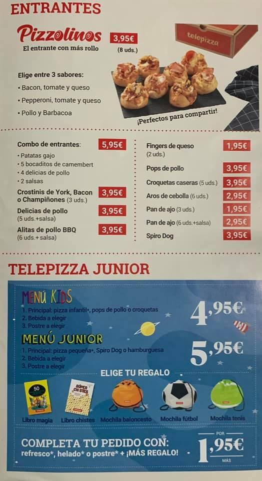 Menu at Telepizza Zaragoza, Santa Isabel - Comida a Domicilio ...