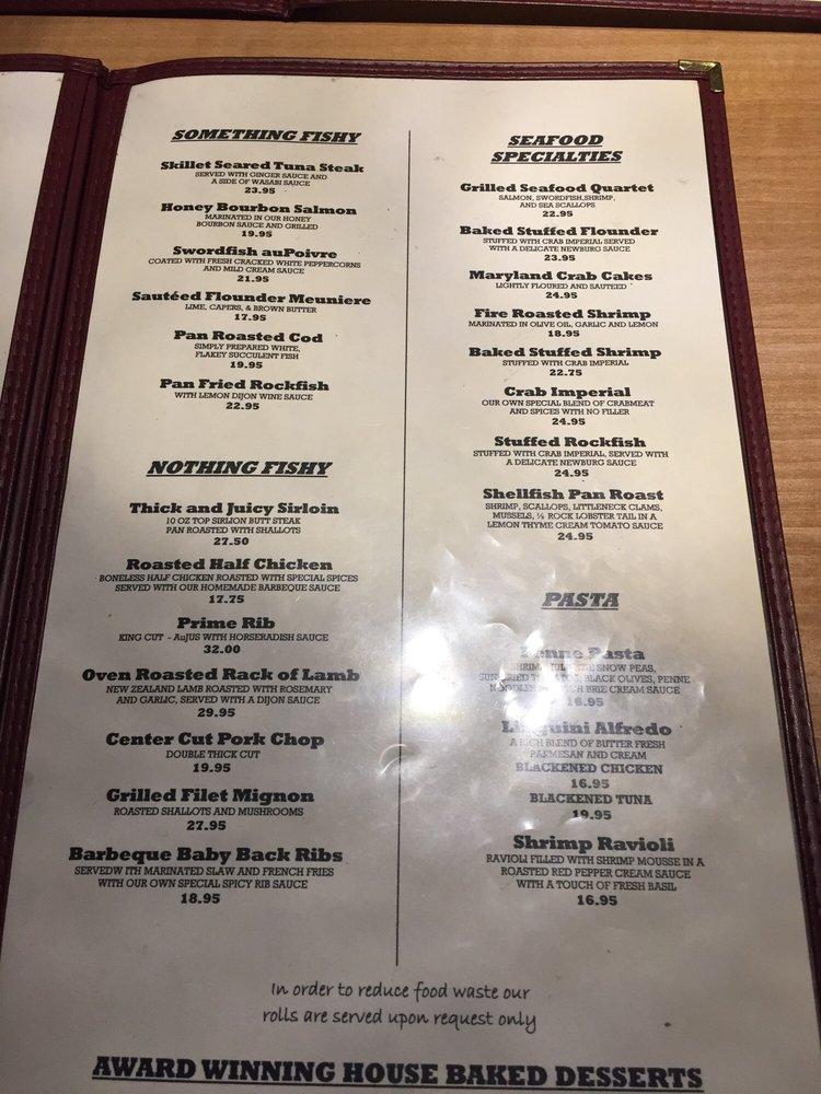Menu at Cool Springs Fish Bar & Restaurant, Dover