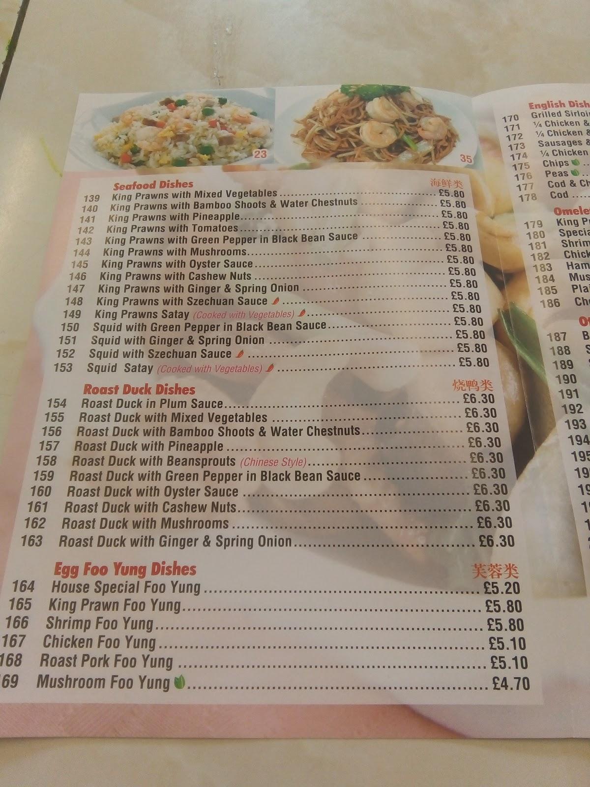 Menu at Golden Dragon fast food, Bridport