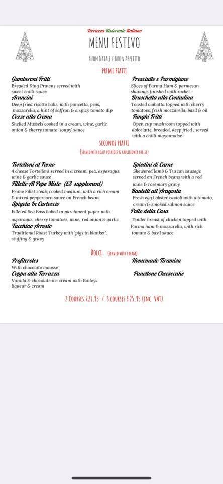Menu at La Terrazza Ristorante Italiano restaurant, Rugeley, 10 ...