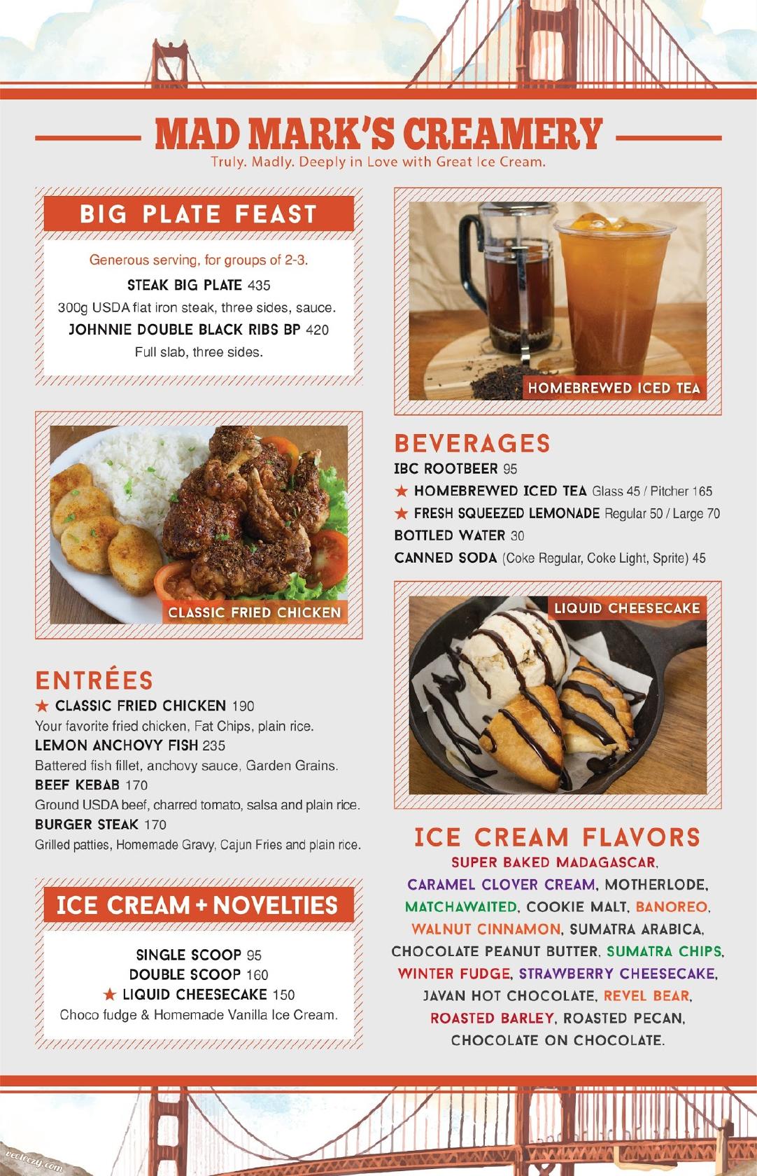 Menu at Mad Mark's Creamery Pioneer Center Pasig City restaurant, Pasig ...