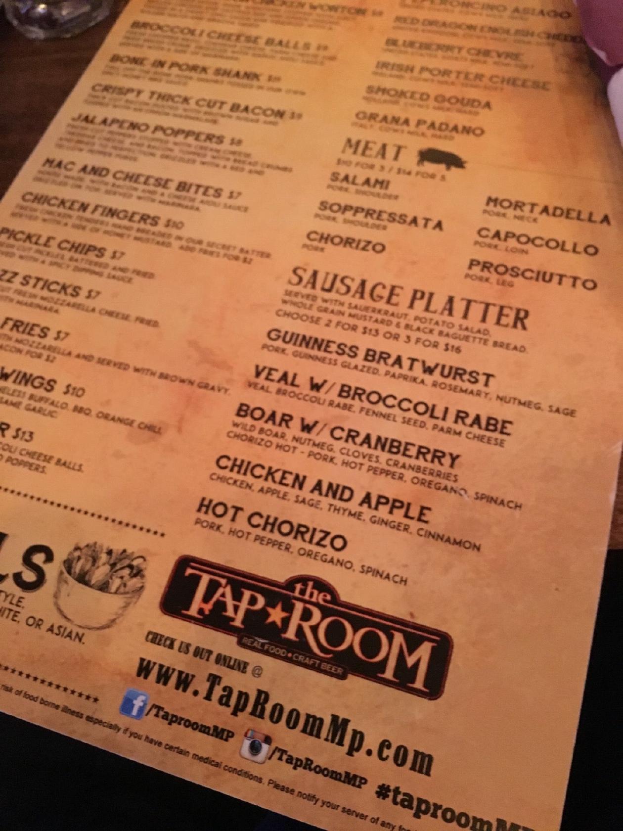 Menu at Tap Room pub & bar, Massapequa Park
