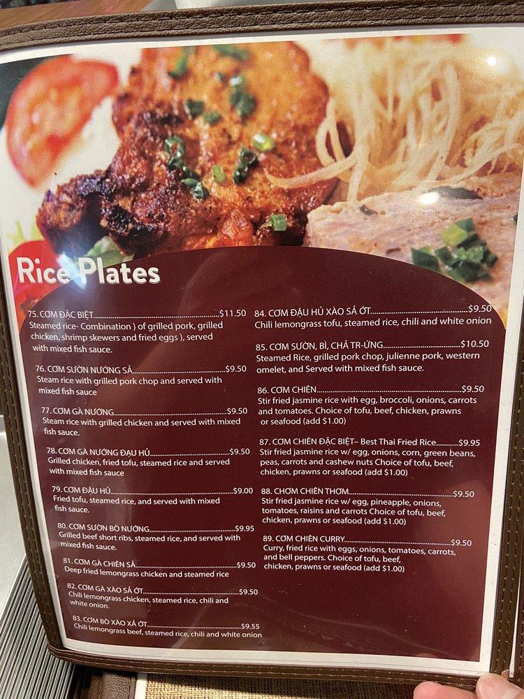 Menu at The Best Pho & Thai restaurant, Renton
