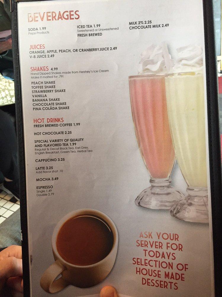 Menu at Tito's Diner steakhouse, Fredericksburg