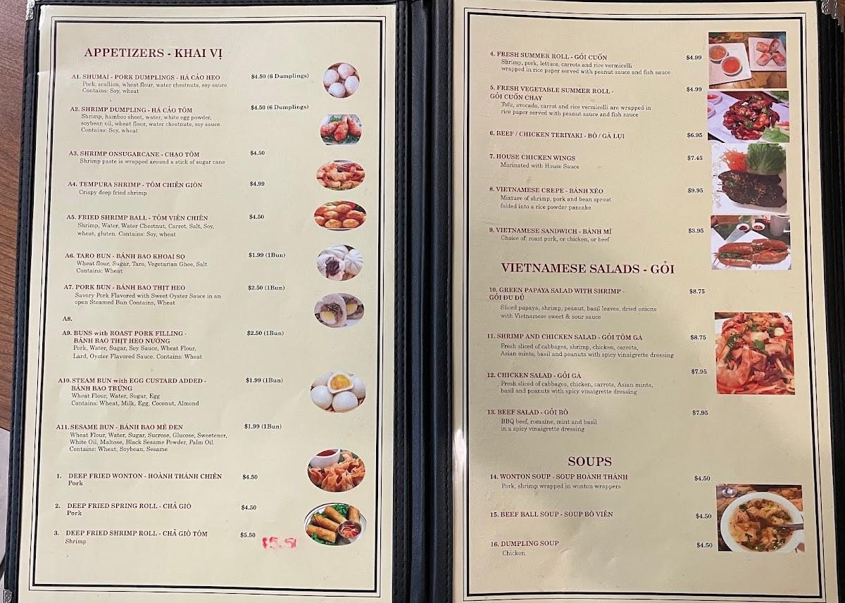 Menu at Alo Saigon restaurant, Westfield