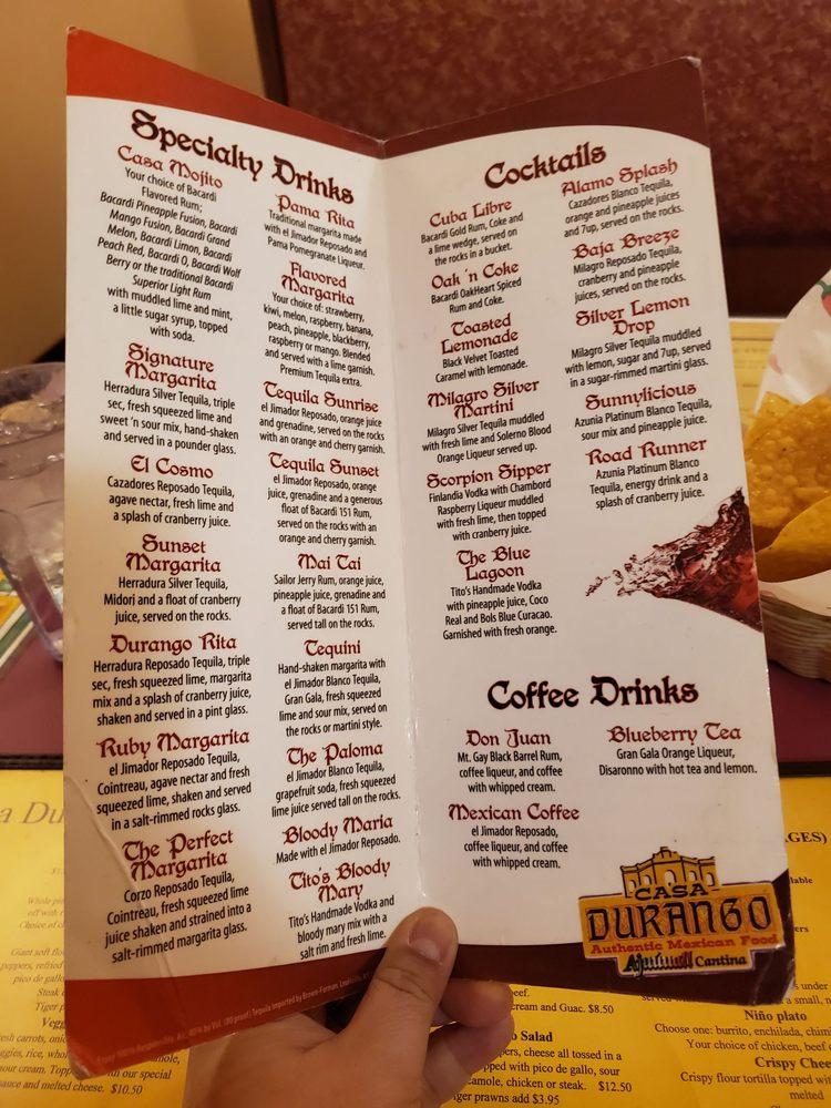 Menu at Casa Durango restaurant, Burien, 1st Ave S