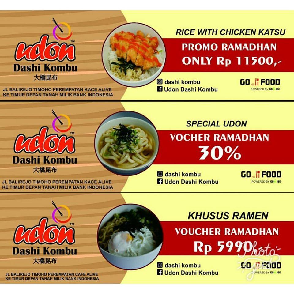 Menu at Dashi Kombu restaurant, Yogyakarta