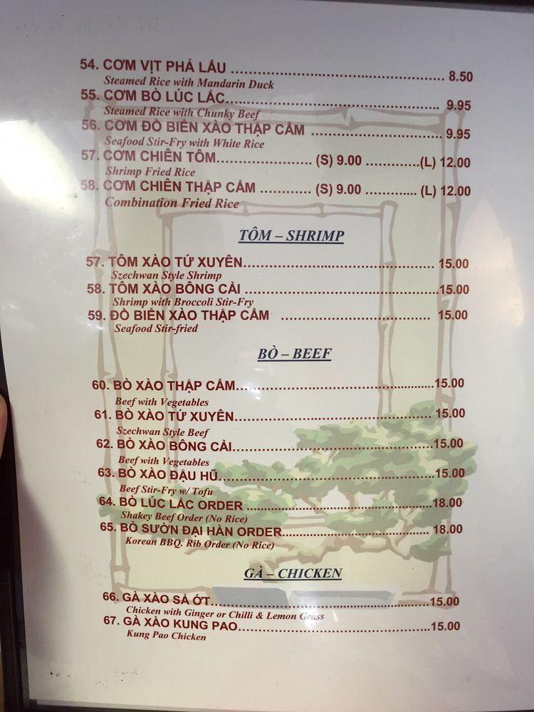 Menu at Dong Phuong Bakery & Restaurant, New Orleans