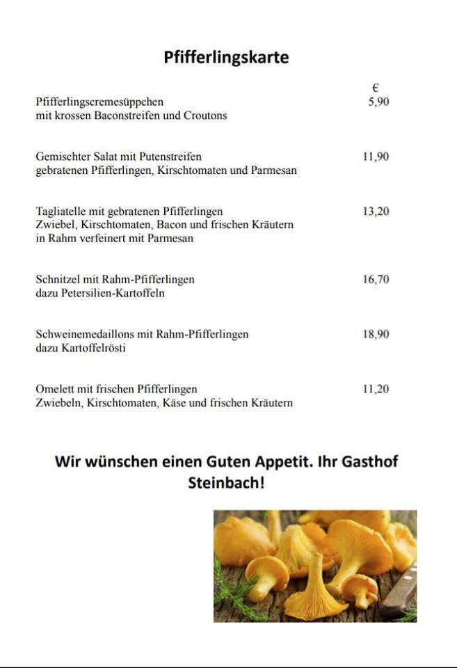 Menu at Gasthof Steinbach "Zum Schützenhaus" restaurant, Dresden