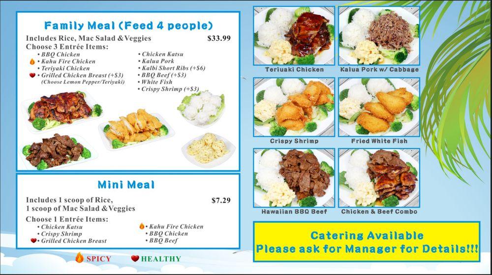 Menu at Kahu Hawaiian BBQ, Phoenix