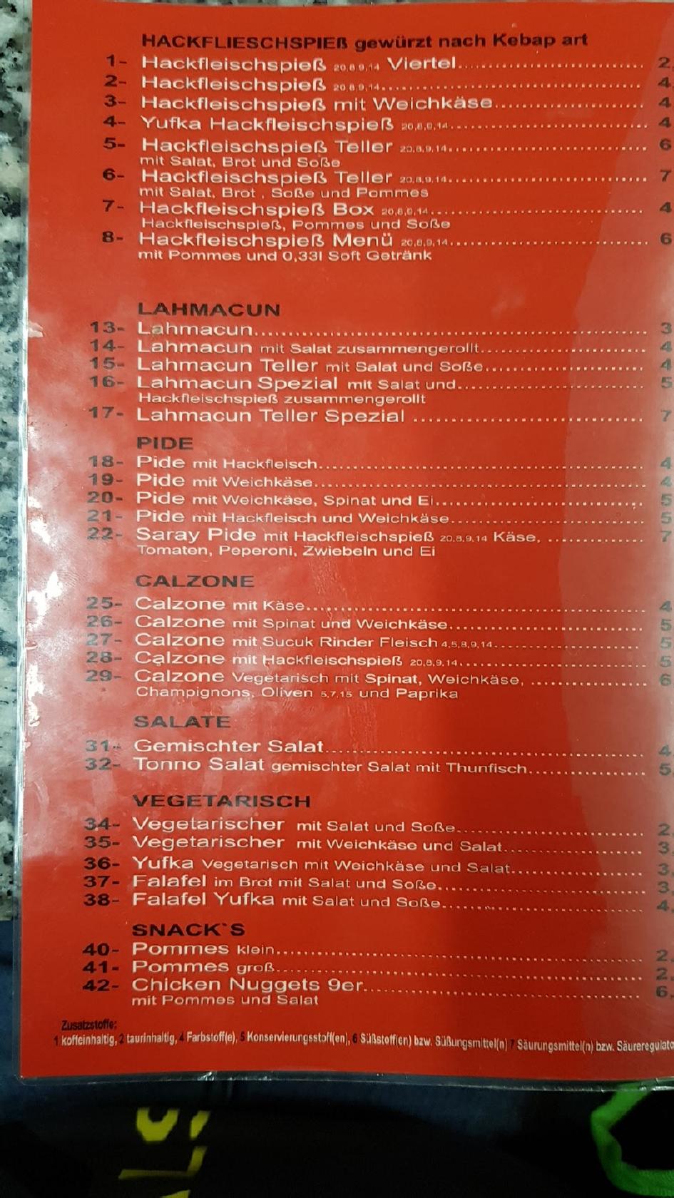 Speisekarte von Flein Kebap, Flein