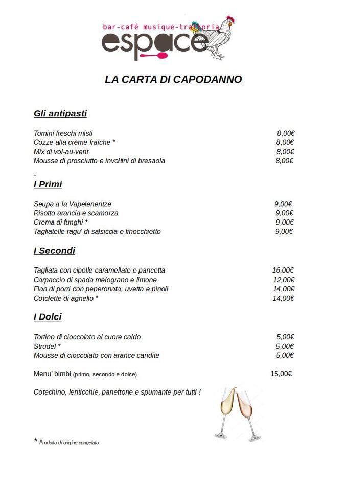 Speisekarte von Espace Populaire restaurant, Aosta, Via Jean Claude Mochet