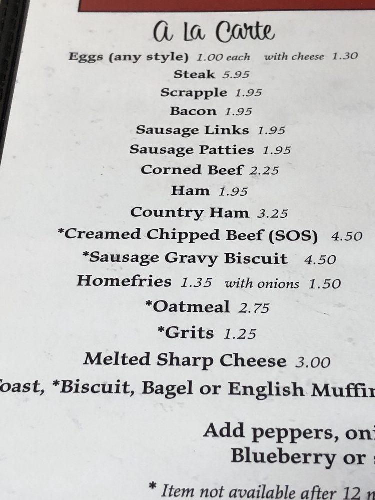 Menu at Exmore Diner restaurant, Exmore, Main St