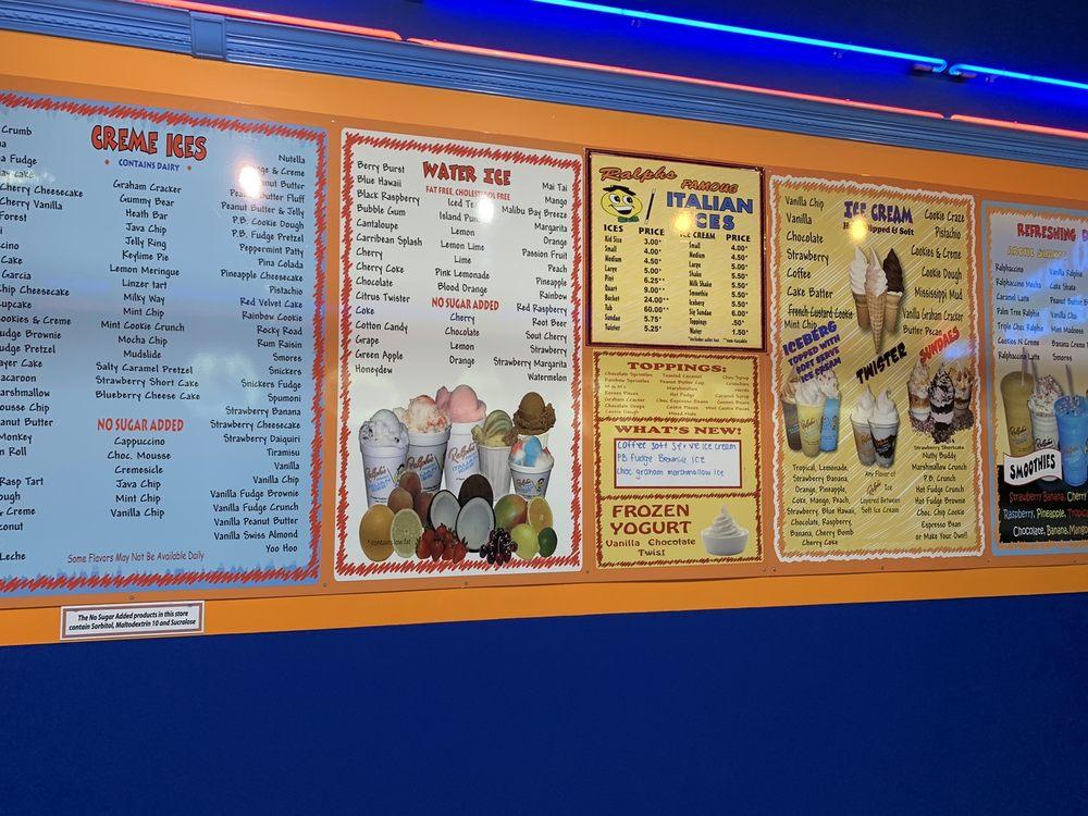 Menu at Ralph's Italian Ices-Bellmore desserts, Bellmore, 206 Bedford Ave