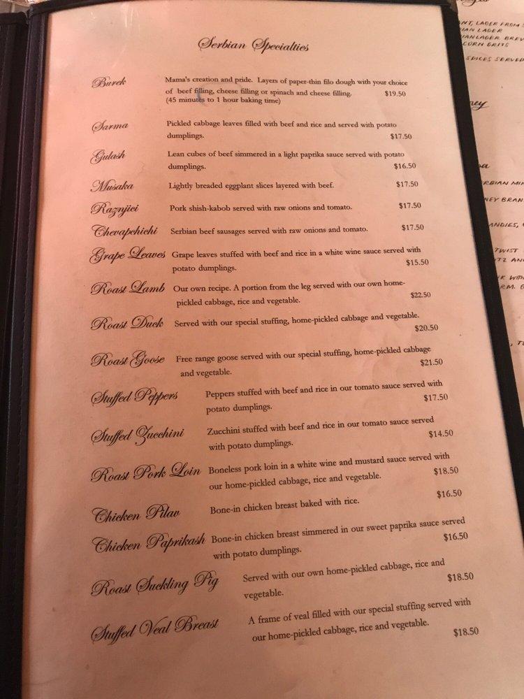 Menu at Three Brothers desserts, Milwaukee, S St Clair St