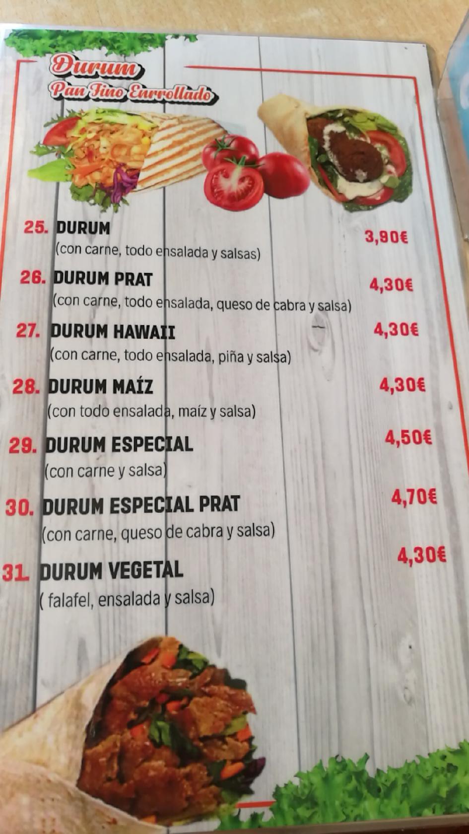 Carta del restaurante Tio Mario Döner Kebab, El Prat del Llobregat ...