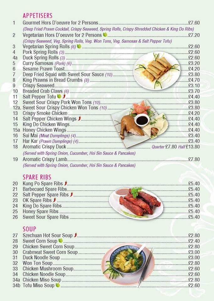 Menu at CHINESE OPEN KITCHEN Chinese Takeaway restaurant, Runcorn