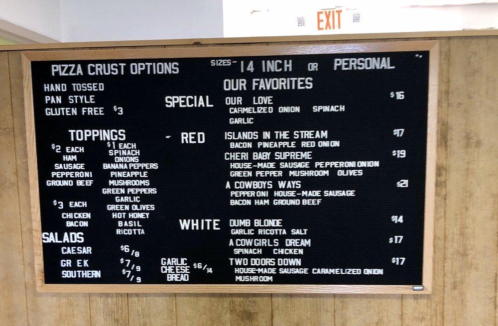 Menu at Cruze Farm Pizza Barn, Knoxville, Asbury Rd #101