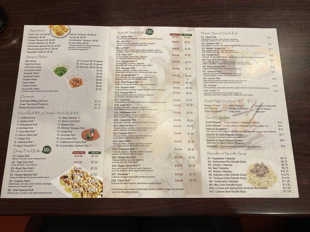 Menu at Golden Ginger restaurant, Clearfield