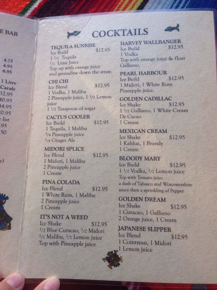 Carta del restaurante The Aztec Coolangatta, Coolangatta, 152 Griffith St
